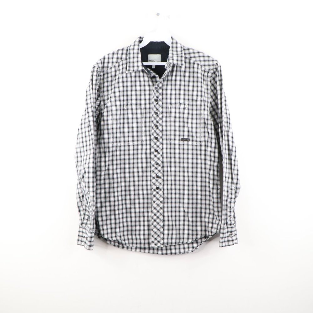 Wesc Streetwear Plaid Checkered Button Dress Shirt - Gem